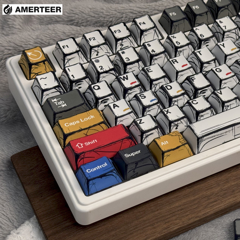 Amerteer 136 keys comic color keycap set Cherry Profile PBT for MX ...