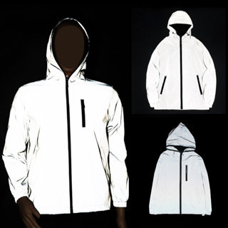 [S-4XL] Night Reflective Jacket Men's Waterproof Jacket Motorcycle ...