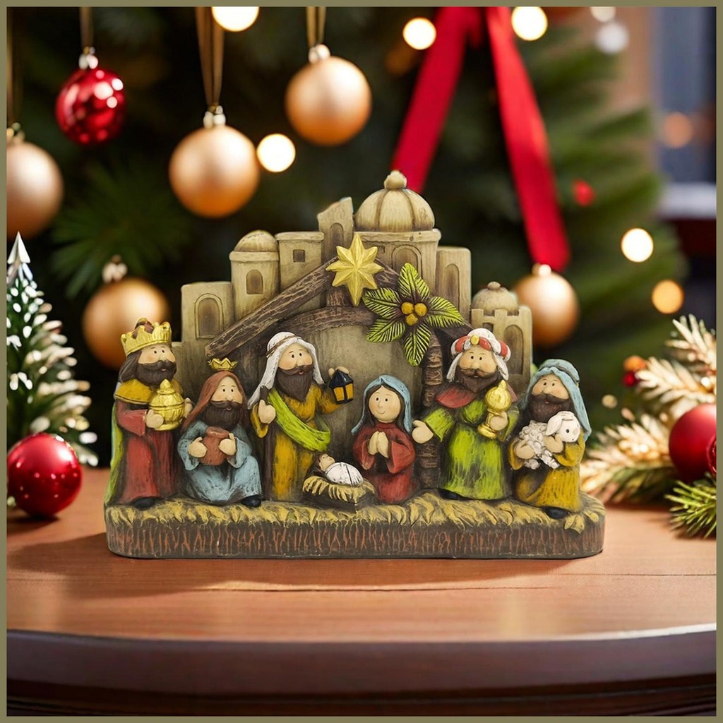 Christmas Nativity Scene Nativity Set Desktop Figure Christmas Crafts ...