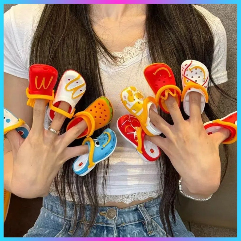 Mcdo Crocs Keychain 2024 McDonald's X Crocs Cave Shoes Pendant Keychain Souvenir Lim Slipper ...