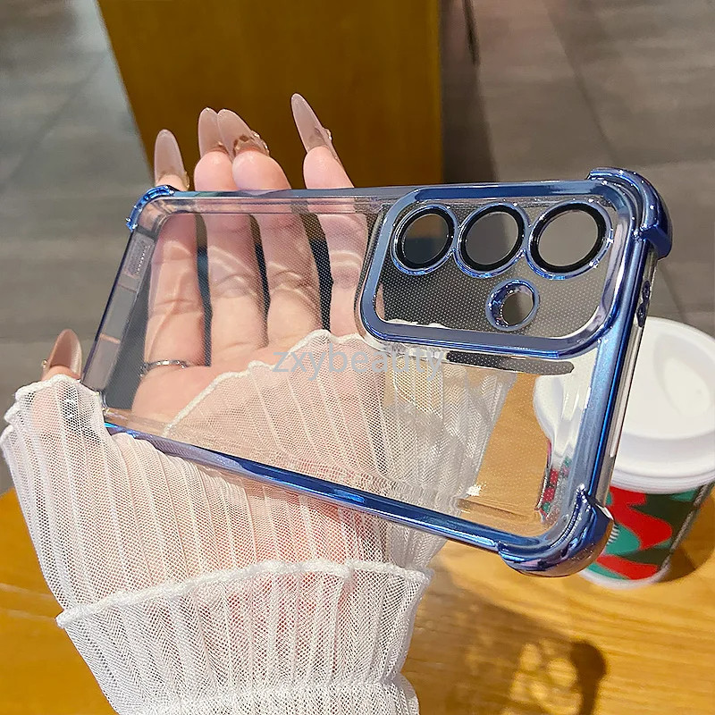 For Samsung Galaxy A55 A35 A16 LTE A56 A36 A06 A26 5G 4G 2025 Case Clear Plating Soft Silicone ...