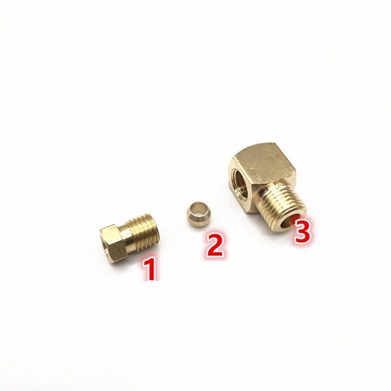 Brass Elbow pression Ferrule Tube Pipe Fitting Lubrication Pipe Joint ...