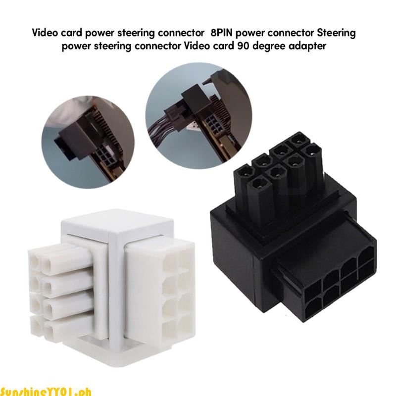 SUN 90 Degree Angle 8Pin GPU Power Female to Male Adapter for 8pin Port ...