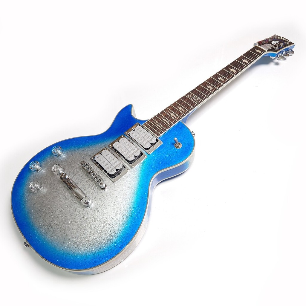 Left Hand Gibson Les Paul Electric Guitar Silverburst Blue Binding ...