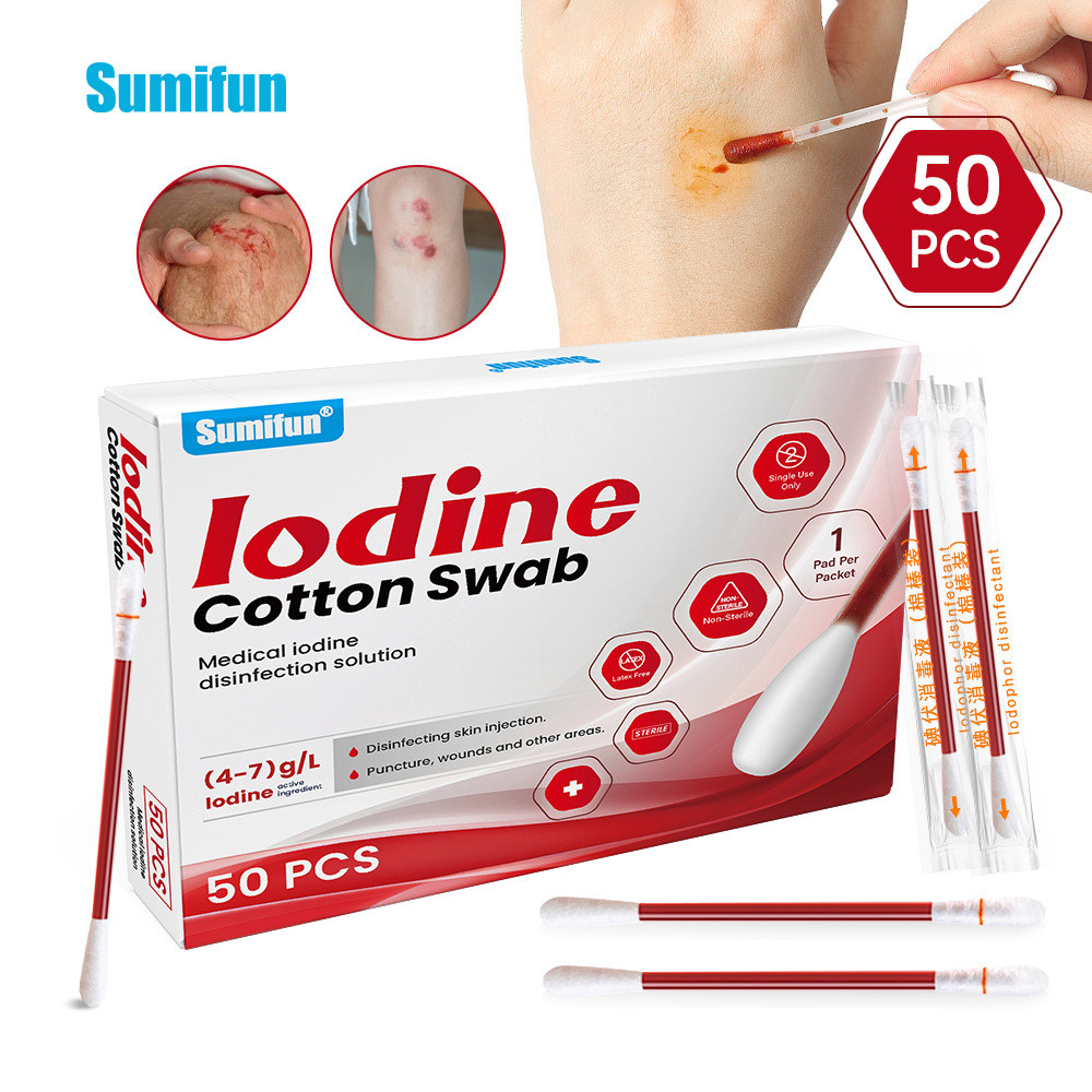 Lodine Cotton Swab Medical Iodine Disinfection Solution,Disposable Breakable Povidone-iodine ...