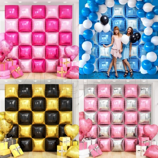25pcs/set Valentine's Day Decoration Metallic Pink Double Sided Square ...
