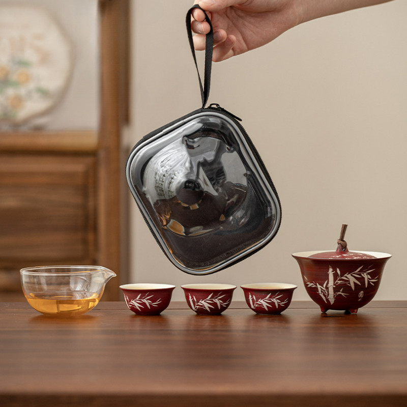 Tea Set Japanese Tea Set Hawthorn Red Travel Tea Set Portable Tea Set ...