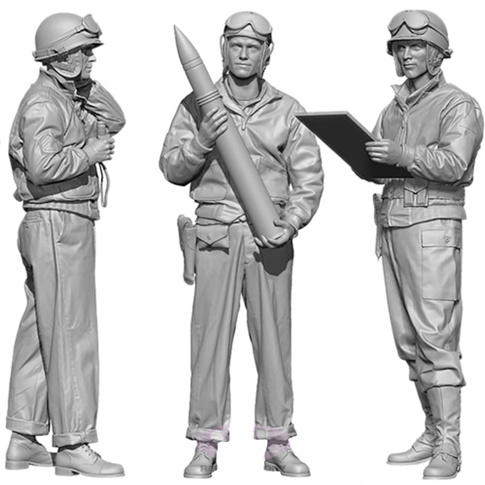 1/35 WWII U,S M10 Tank Crew, Resin Model figure soldier, Military themes, Unassembled and ...