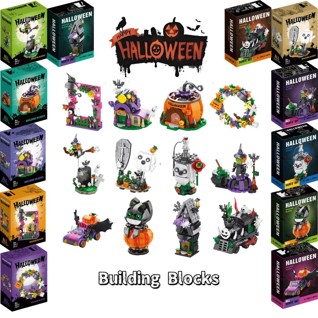 Halloween Prank Magic Night Building Blocks Ornaments: Educational ...