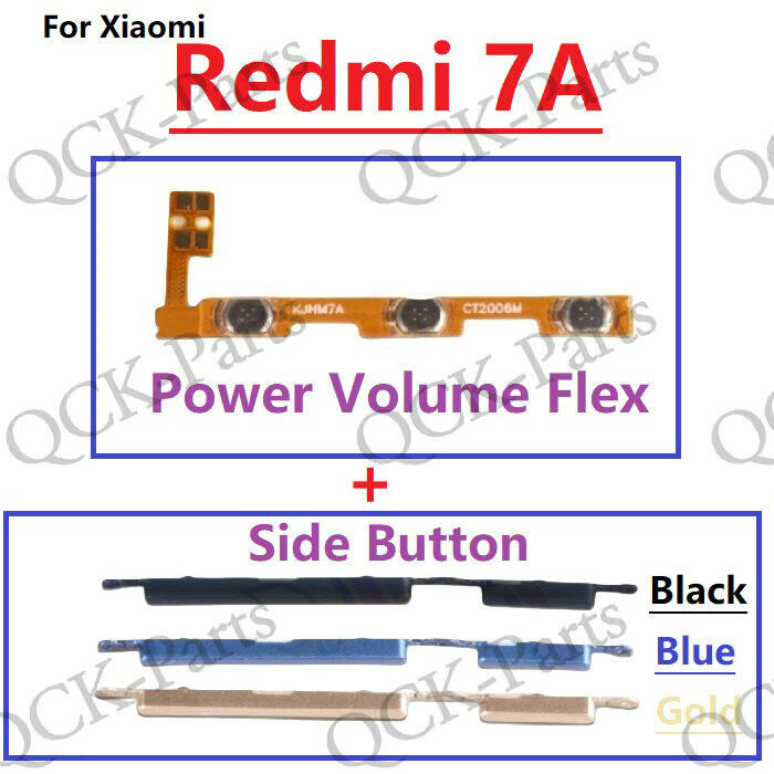 For Redmi 7A Power on / off Switch Button Side Volume Up Down Buttons ...