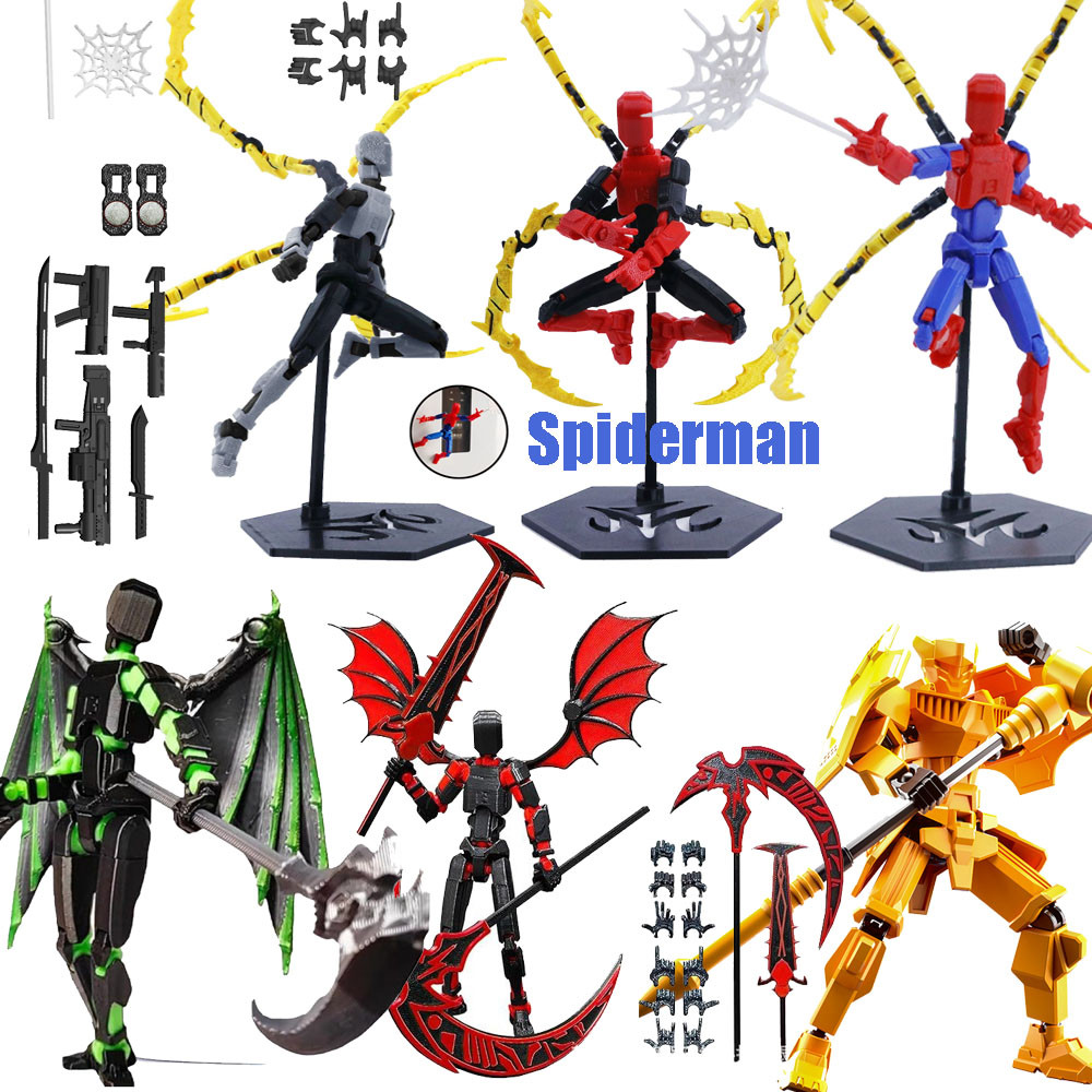 Spiderman Dummy 13 Action Figure 3d Printed Toys Lucky 13 Action Figure T13 Movable Joints Toy ...