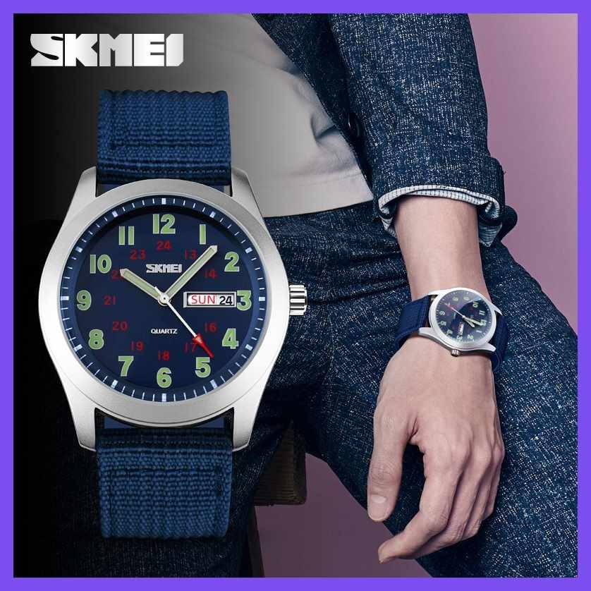 SKMEI[sb~Men'svvBusinessYKAnalogWxWatchesTTFashionZLNylonpS#Calendar | Shopee Philippines