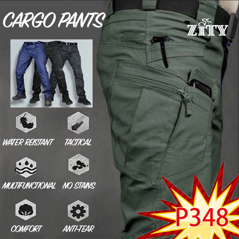 ZITYREADY STOCK IX7 Tactical Cargo Men Pants COD Outdoor Hiking Waterproof Pant Multi Pocket ...