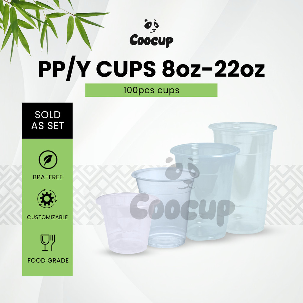 Y Cup / PP Cup 95 MM 16oz (100 pcs/ Bndl) / Disposable Plastic Cups ...