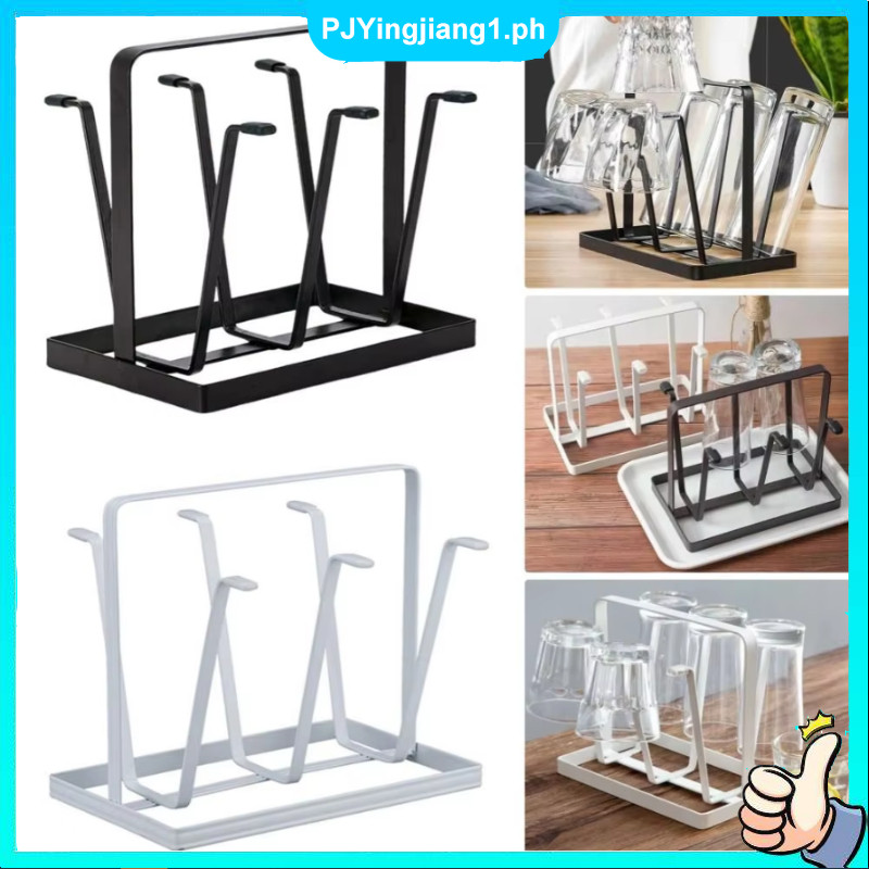 Glass Cup Holder Cup Drying Rack Stand Metal Steel Mug Holder Hanger ...
