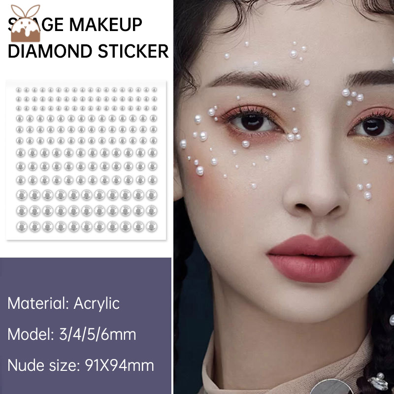 【CH】Acrylic Diamond Stickers Pearl Gemstone Crystal Stickers Facial ...