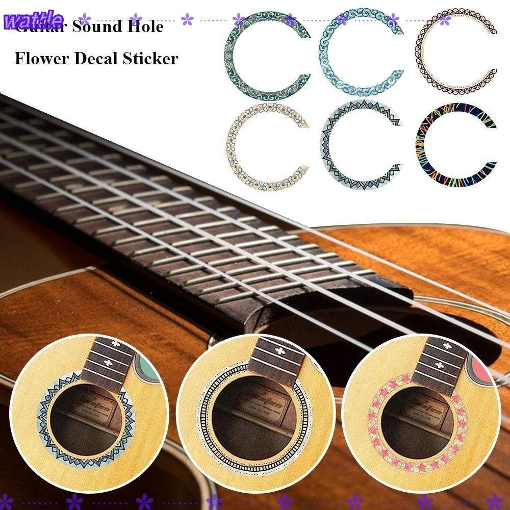 WATTLE Sound Hole Decal, PVC Self Adhesive Folk Guitar Sticker ...
