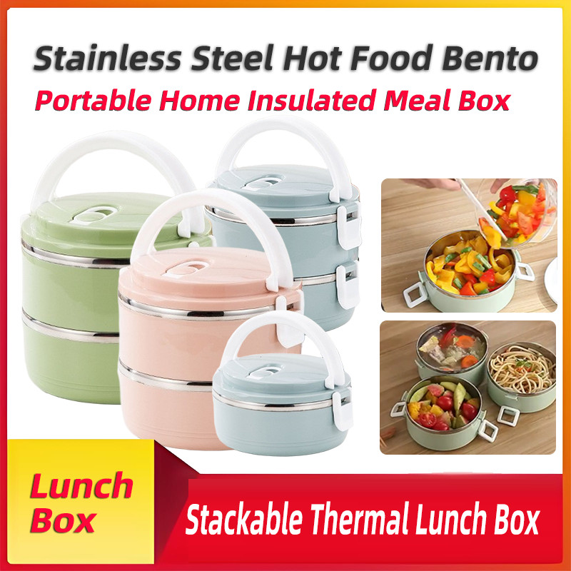 Stainless Steel Thermal Bento Box | Stackable Layers, Insulated for Hot ...