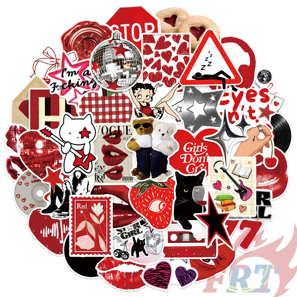 50Pcs/Set Retro Downtown Y2K Girls Art Series 02 Stickers Fashion DIY ...