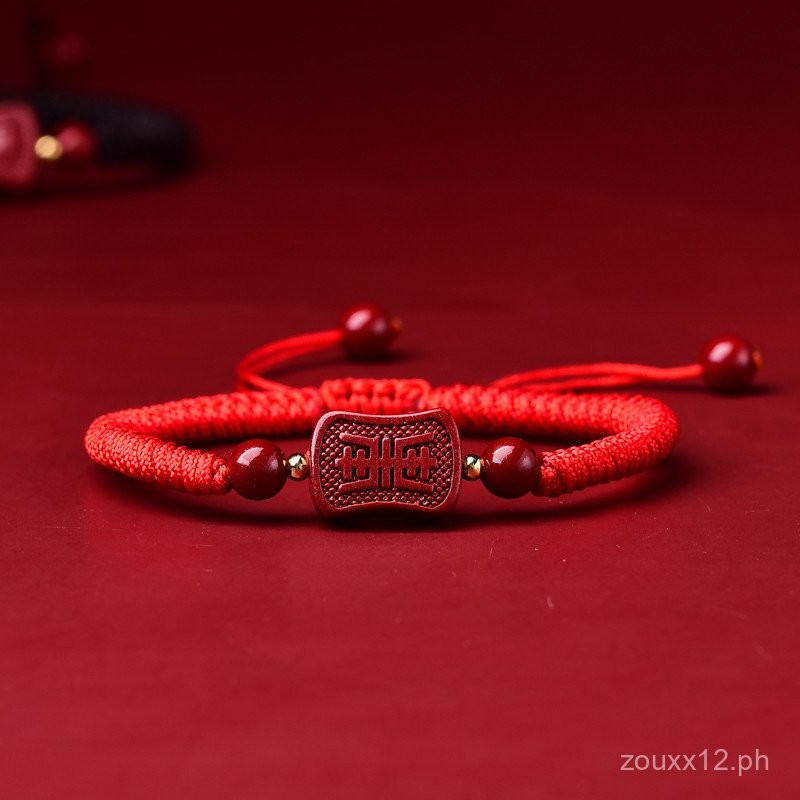 2025Year of the Snake Zodiac Year Tai Sui Vermilion Red String Bracelet ...