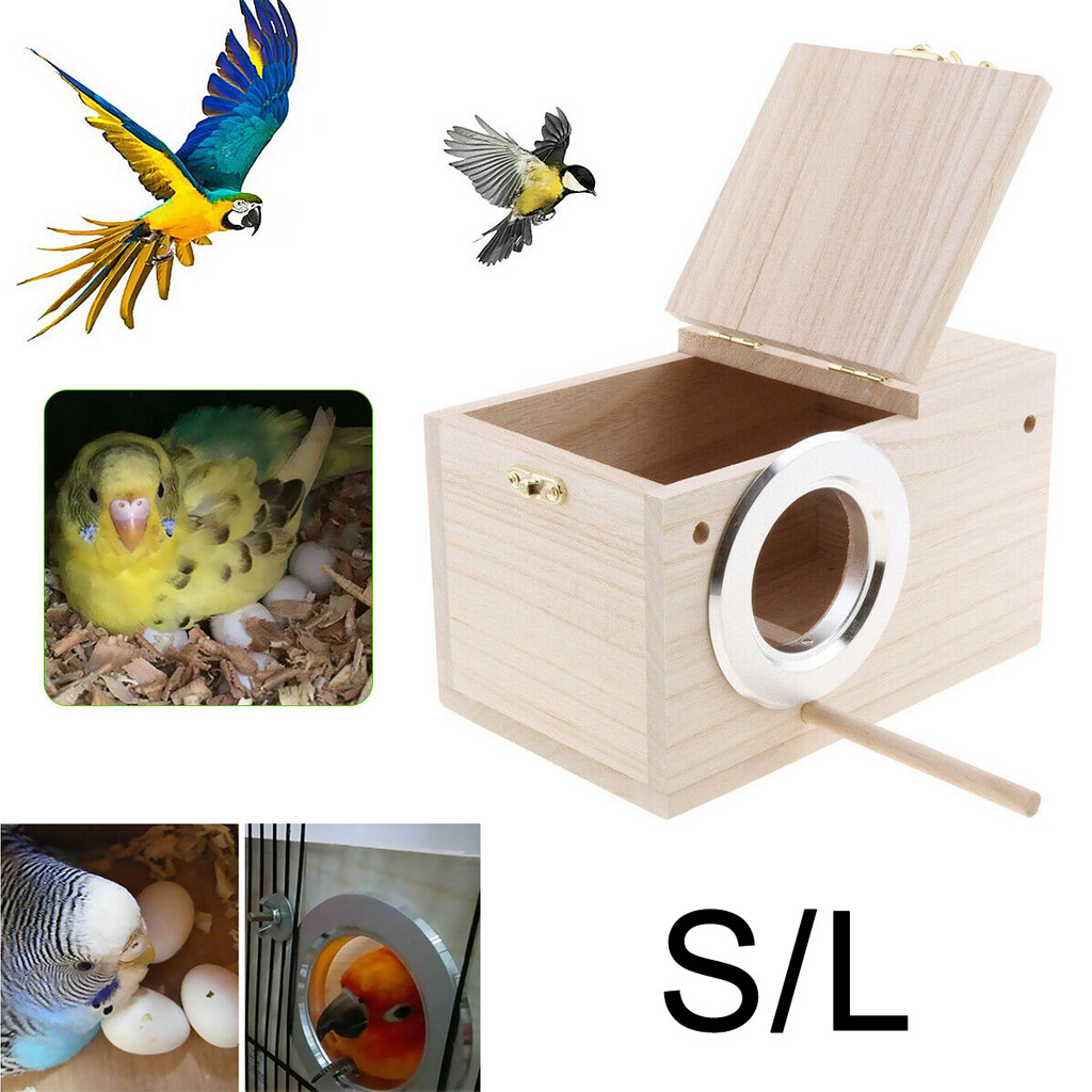 1 PCS Wooden Bird Breeding Box Cage Nest For Parrot Nesting House ...