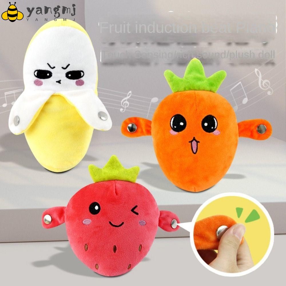YANGMJ Sensing Beat Plush Toys, Fruit Musical Dooll Plush Toy Fruit ...