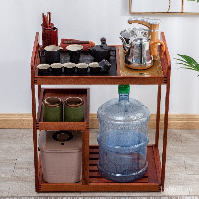 Chinese Mobile Tea Cart Simple Tea Brewing Table Home Teaware Shelf ...
