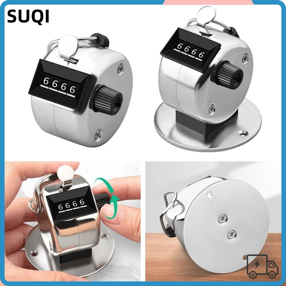 HI-SUQI Manual Counting, Metal 4 Digit Number Mechanical Counter ...