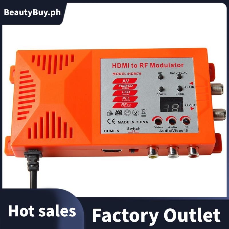 TV/AV to RF Modulator Coaxial UHF Converter Adapter for HD Digital AV ...