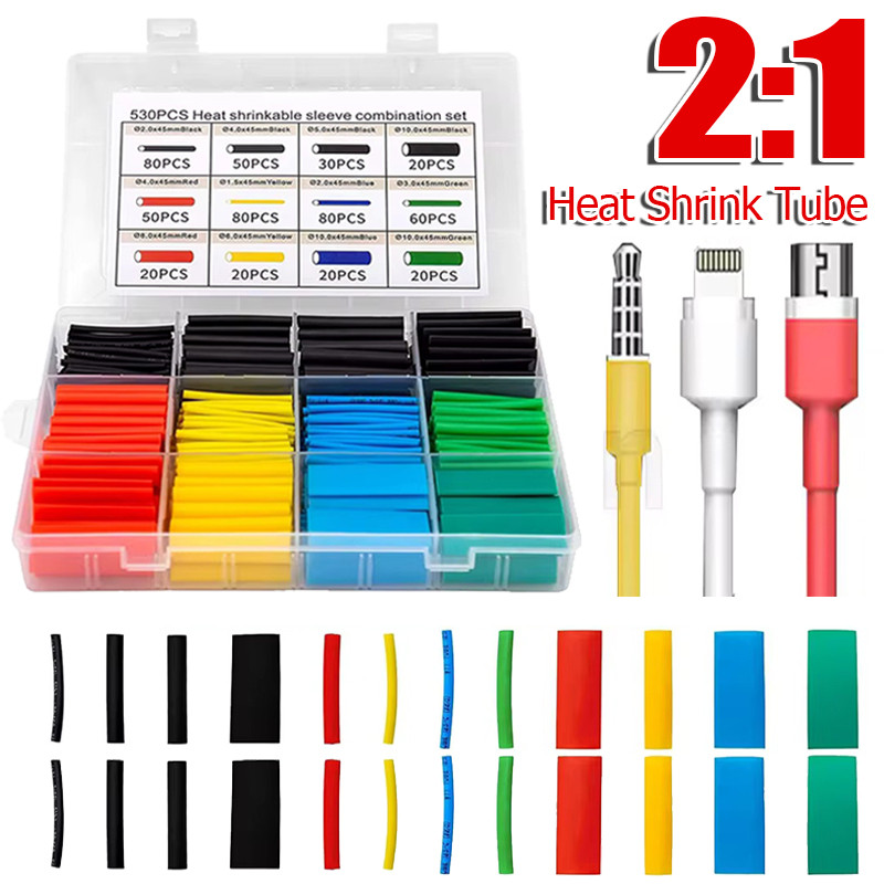Heat Shrink Tubing Kit - Shrinking Assorted Polyolefin Insulation ...