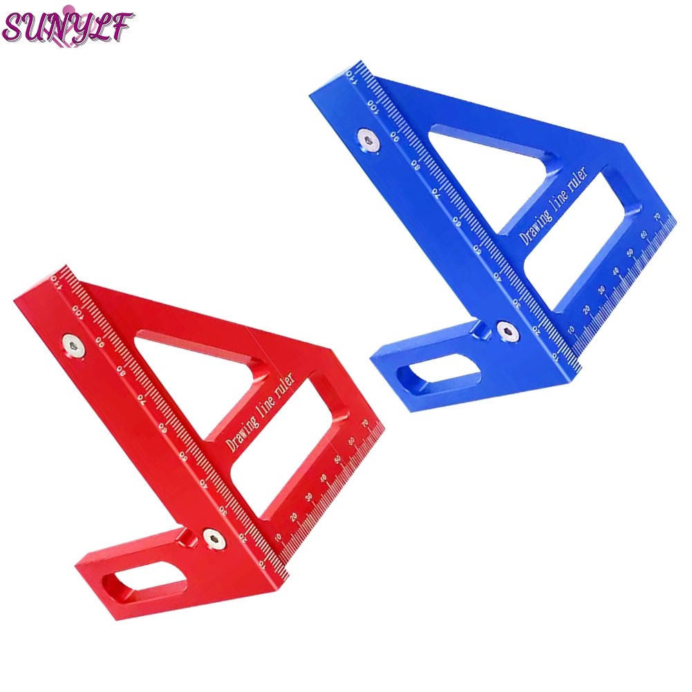 Angle Measuring Ruler 45/90 Degree Square Line Ruler Miter Triangle ...