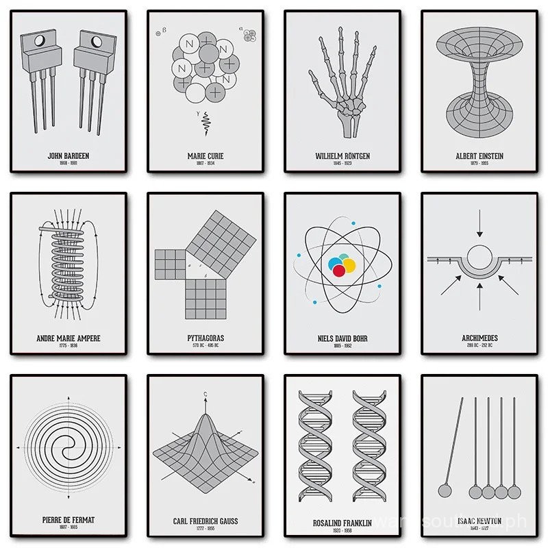 Famous Scientist Physics Prints Engineers Transistor Turing Machine ...