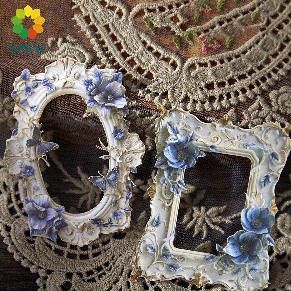 YPEAC 6Packs/60pcs Floral Embossed Photo Frame Cardstock, Frame ...