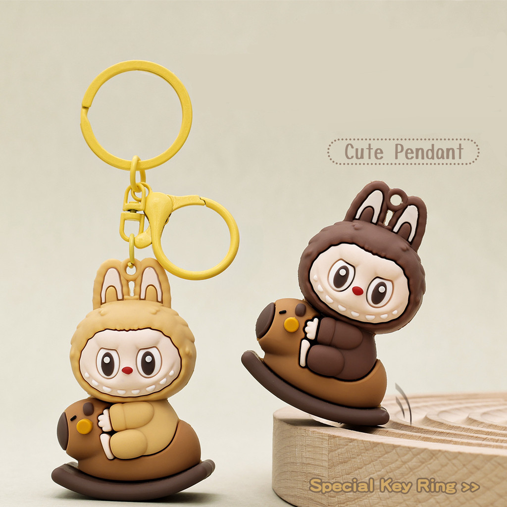 Cute Cartoon Rocking Horse Labubu Keychain Labubu Backpack Hanging ...
