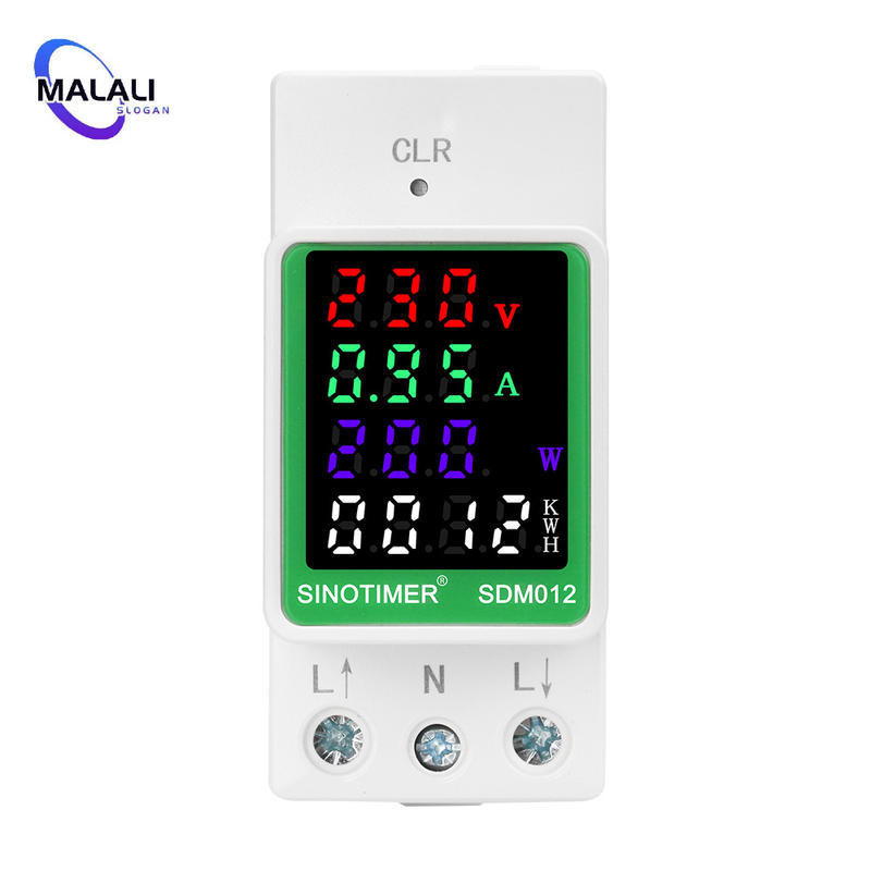 Rail type AC digital display current and voltage meter, frequency ...