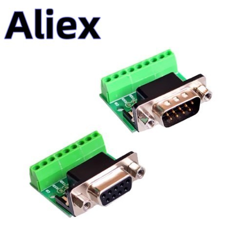 9pin Solderless Connectors DB9 RS232 Serial to Terminal Female Male ...