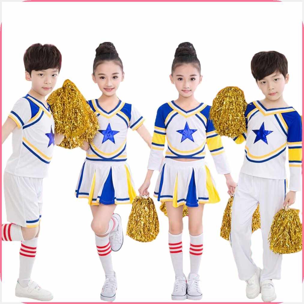 4Pcs:S~Kids*Ng?Girls*bR?Cheerleader*rh?Costume*sR?Boys*yS?Blue*nY?White ...