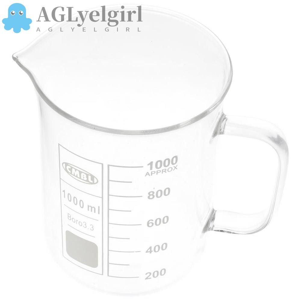 AGLYELGIRL Beaker with Handle, Transparent 1000ml Measuring Cup, Multi ...