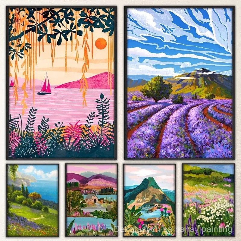 New Zealand landscape Poster Fancy Poster Wall Sticker for Living Room ...