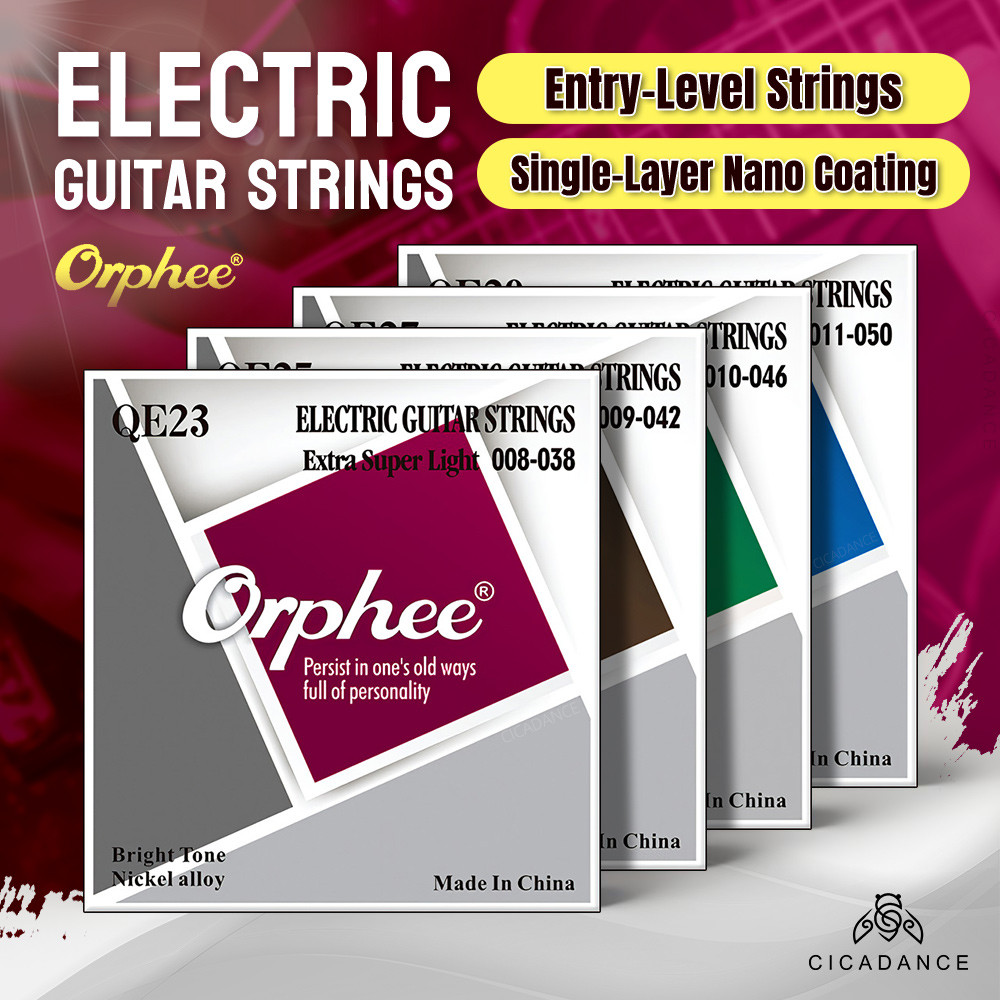 Orphee Electric Guitar String Set Carbon Steel Hex Core & Austenitic ...