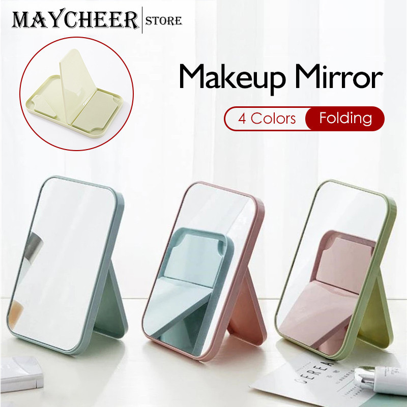 Folding Makeup Mirror with Stand Face Makeup Mirror Desktop Vanity ...