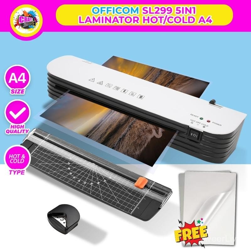 OFFICOM SL299 5in1 Laminator - Hot/Cold A4 Laminating Machine with ...