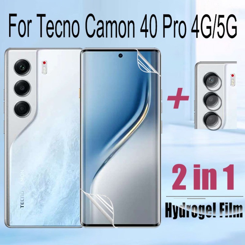2 in 1 Soft Hydrogel Screen Protector For Tecno Camon 40 30s Pro 4G 5G ...