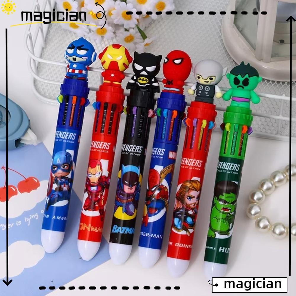 MAG 36pcs Ballpoint Pen, 10 Color Superhero Avengers Press Pen ...
