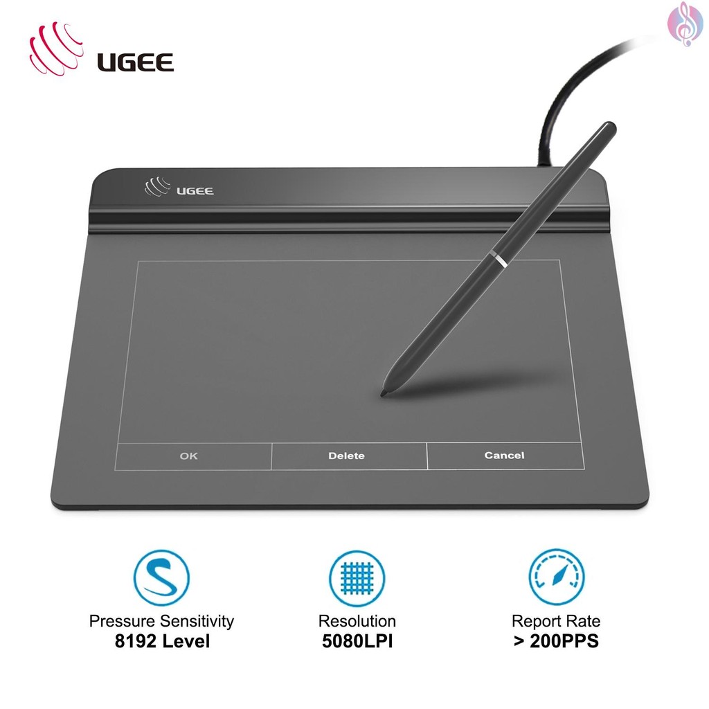 Ugee CS06 Signature Tablet Graphics Drawing Tablet Pad 6x4 Inch Active ...