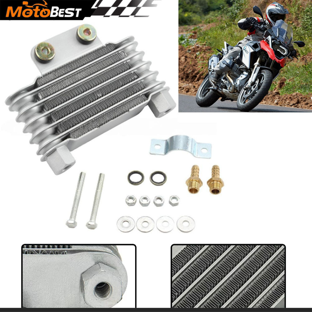 Motorcycle oil cooler retrofit six layer small single-sided M12 oil ...