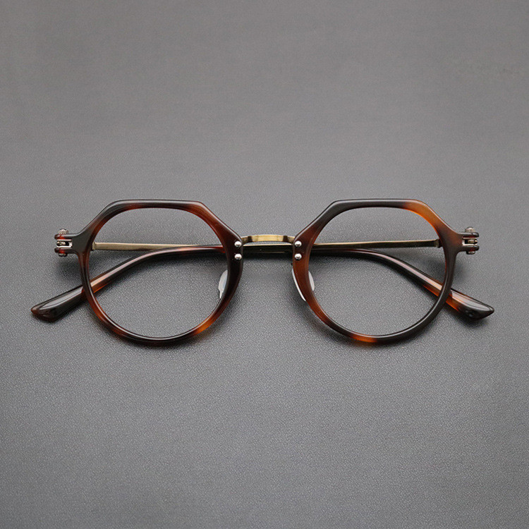 Retro Italian Sheet Handmade Glasses Medium Gold Mechanical Style Pure ...