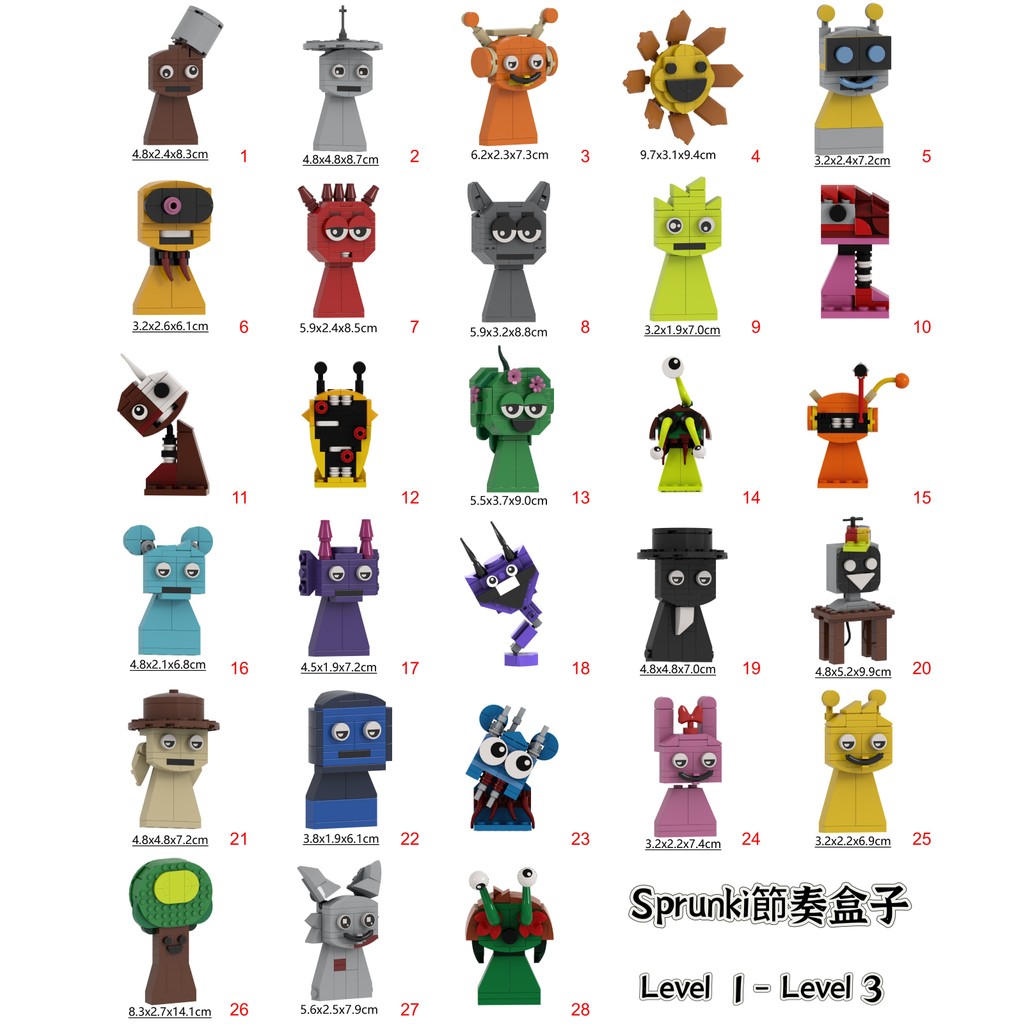 28 Styles Sprunki Rhythm Box Building Blocks Monster Incredibox Game ...