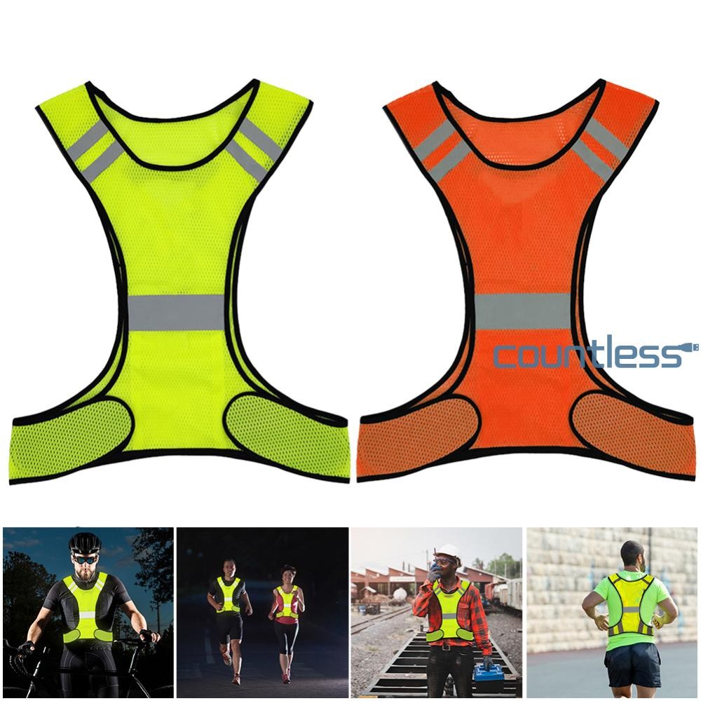 LED Running Cycling Safety Vest USB Rechargeable Reflective Warning ...