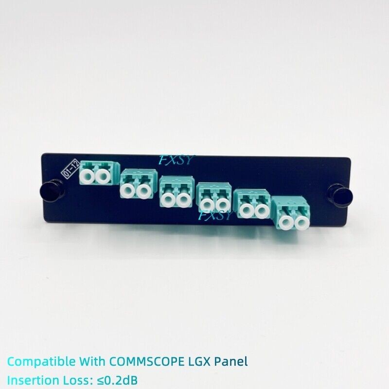 LGX Fiber Optic Panel 12 Port 6 LC Duplex Adapter OM3 OM4 Compatible ...